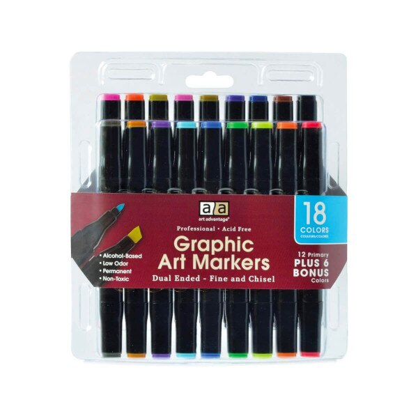Art Advantage 18 Color Dual-End Graphic Art Markers | USU Campus Store