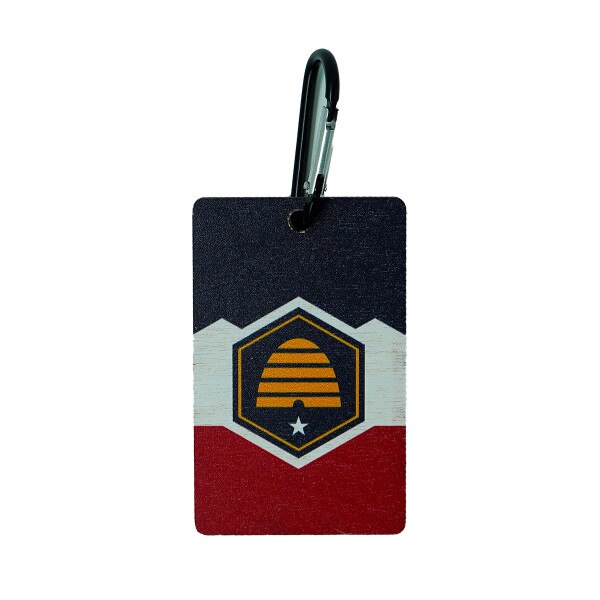 Utah Flag Wooden Luggage Tag | USU Campus Store